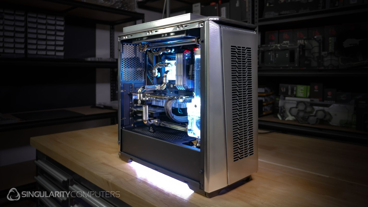 Build #57 Shadow Chrome Phanteks P400 Build - Singularity Computers