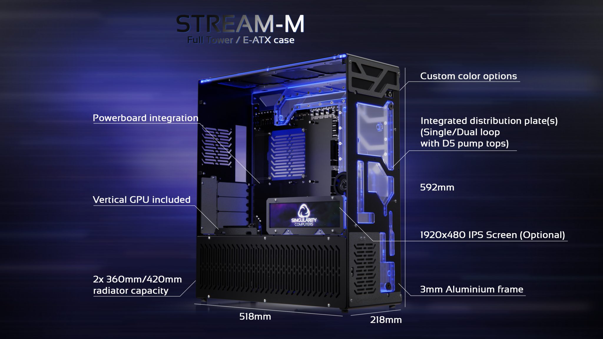 Stream-M Dual Loop Water-cooling Case - Singularity Computers